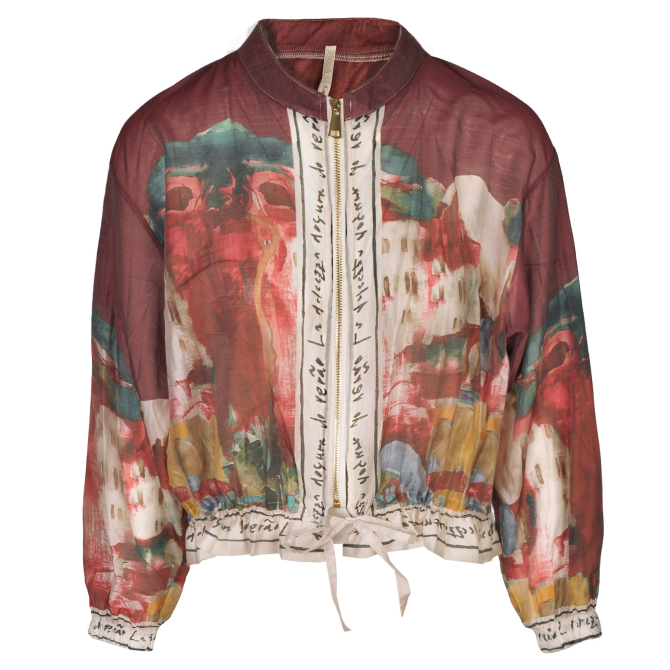 Washed print bomber jacket – Nicci Boutiques