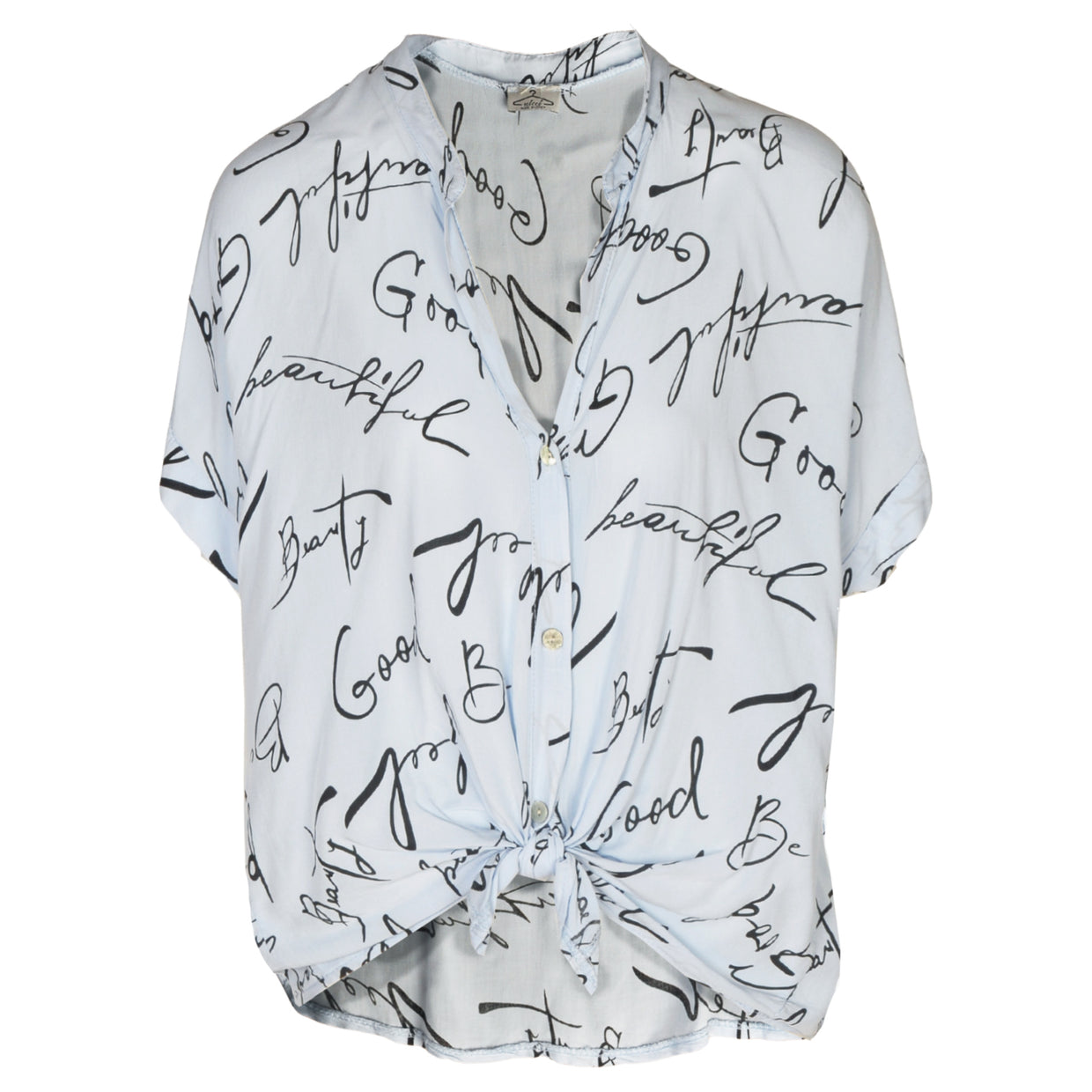 Beautiful word print short sleeve shirt – Nicci Boutiques